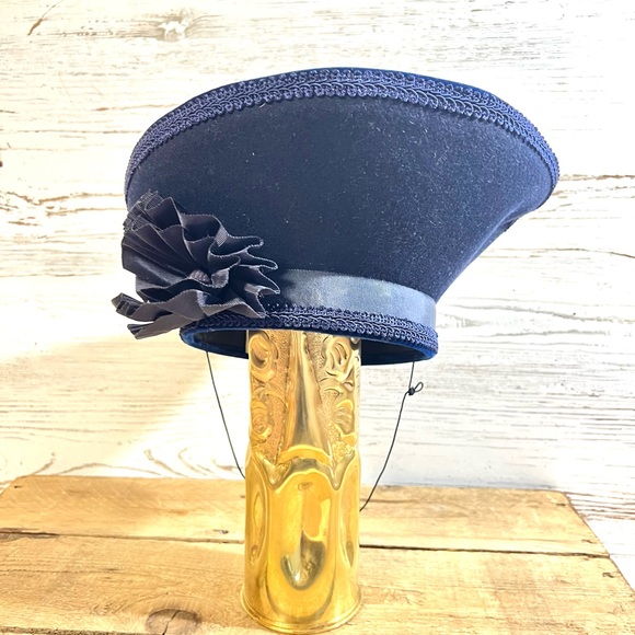 Eric Javits | Accessories | Vintage Ladies Hat Bollman Hat Co Navy Blue ...
